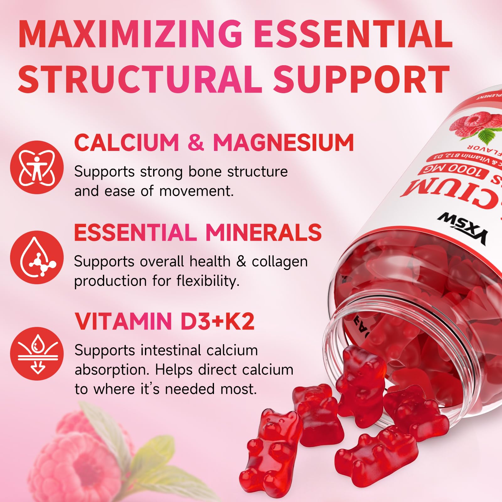 B12 enriched calcium gummies for energy