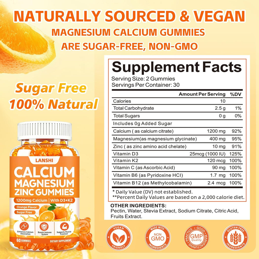 B12 enriched calcium gummies for energy