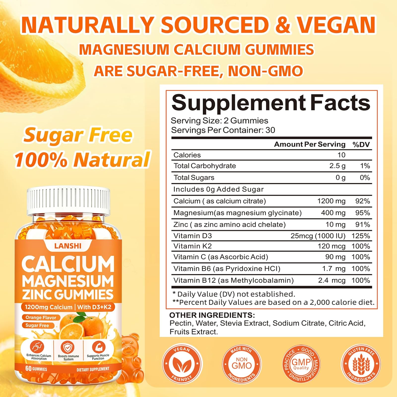 B12 enriched calcium gummies for energy