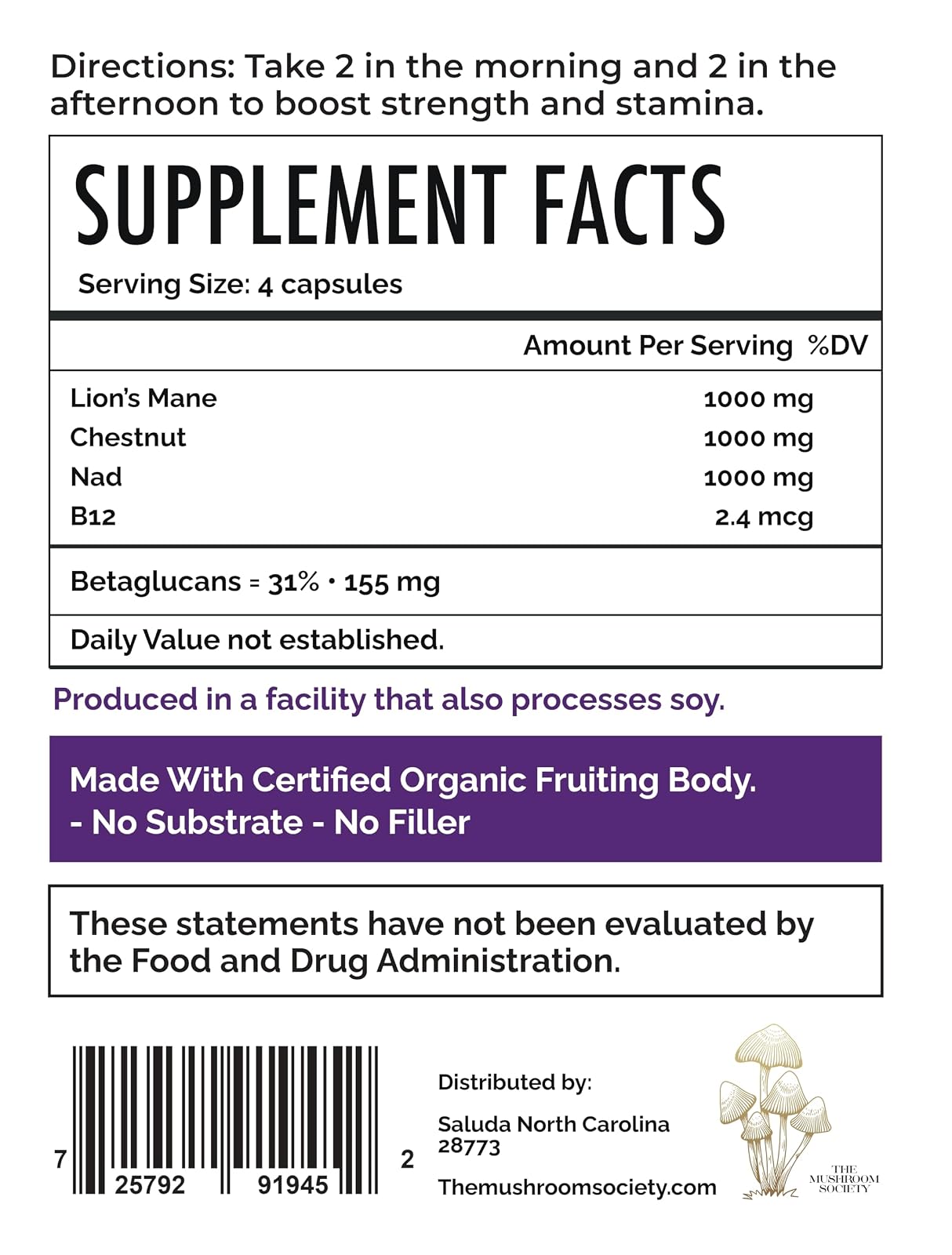 B12 enriched mushroom supplement