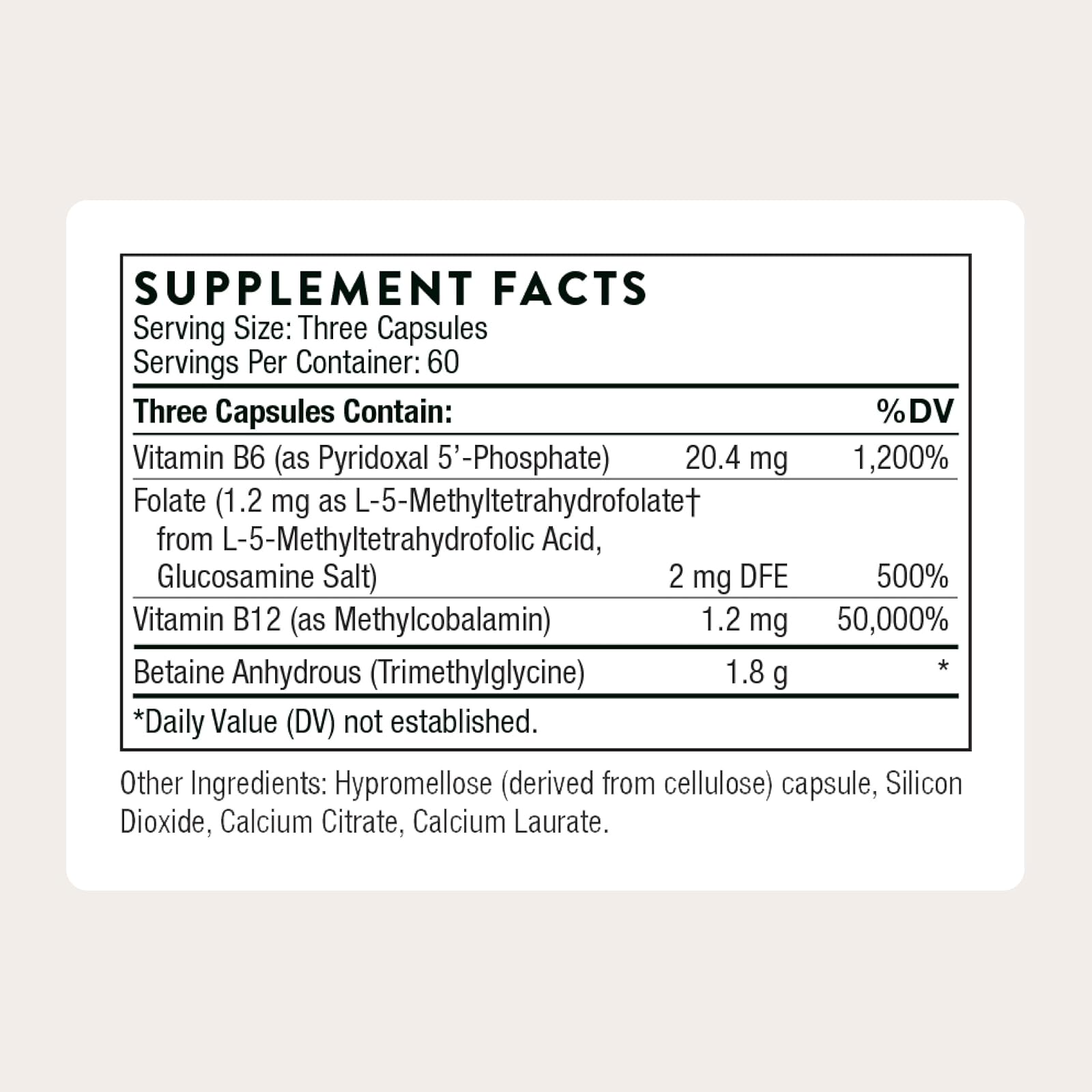 B6 B12 betaine supplement for energy