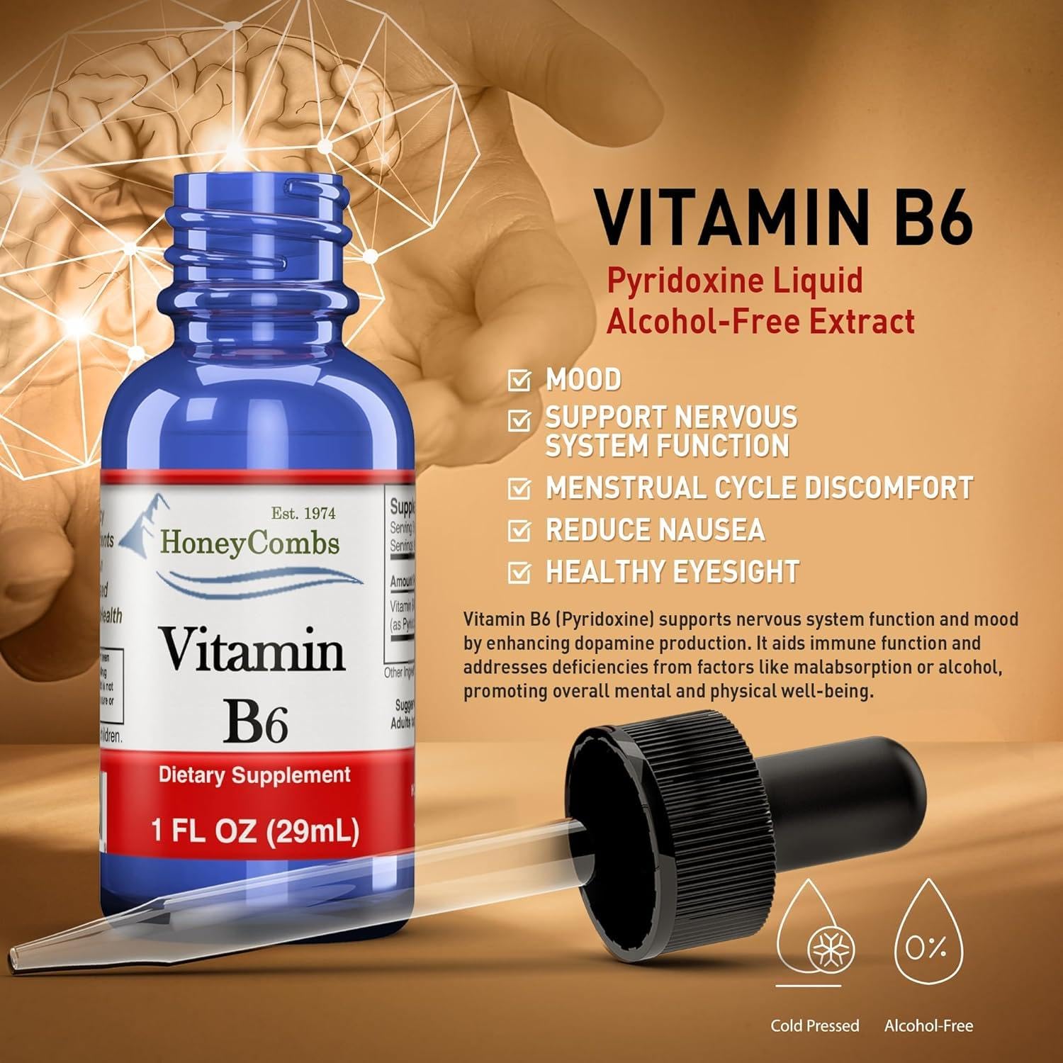 B6 liquid drops for mood support
