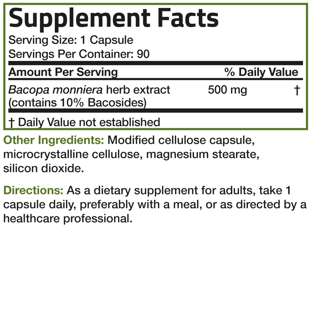 bacopa monnieri for overall brain health