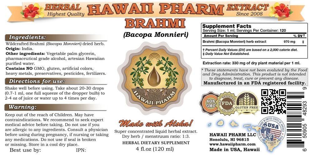 Bacopa Monnieri herbal supplement for focus