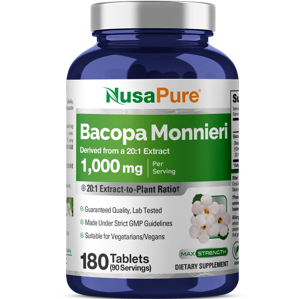 bacopa monnieri herbal supplement tablets