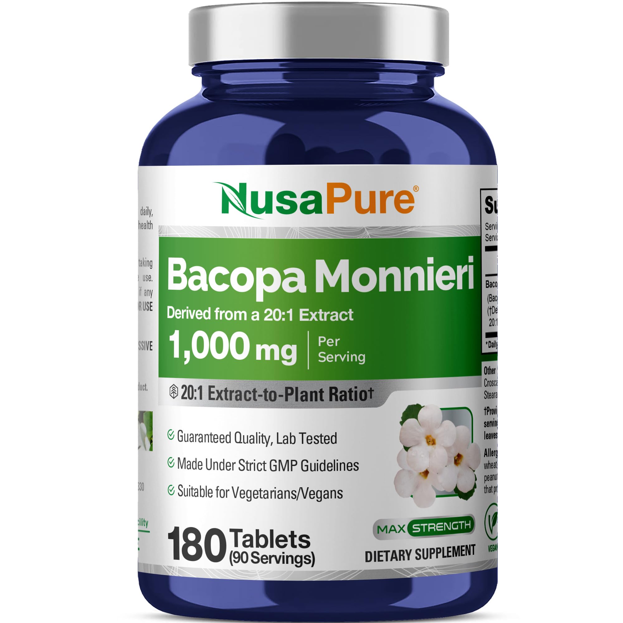 bacopa monnieri herbal supplement tablets
