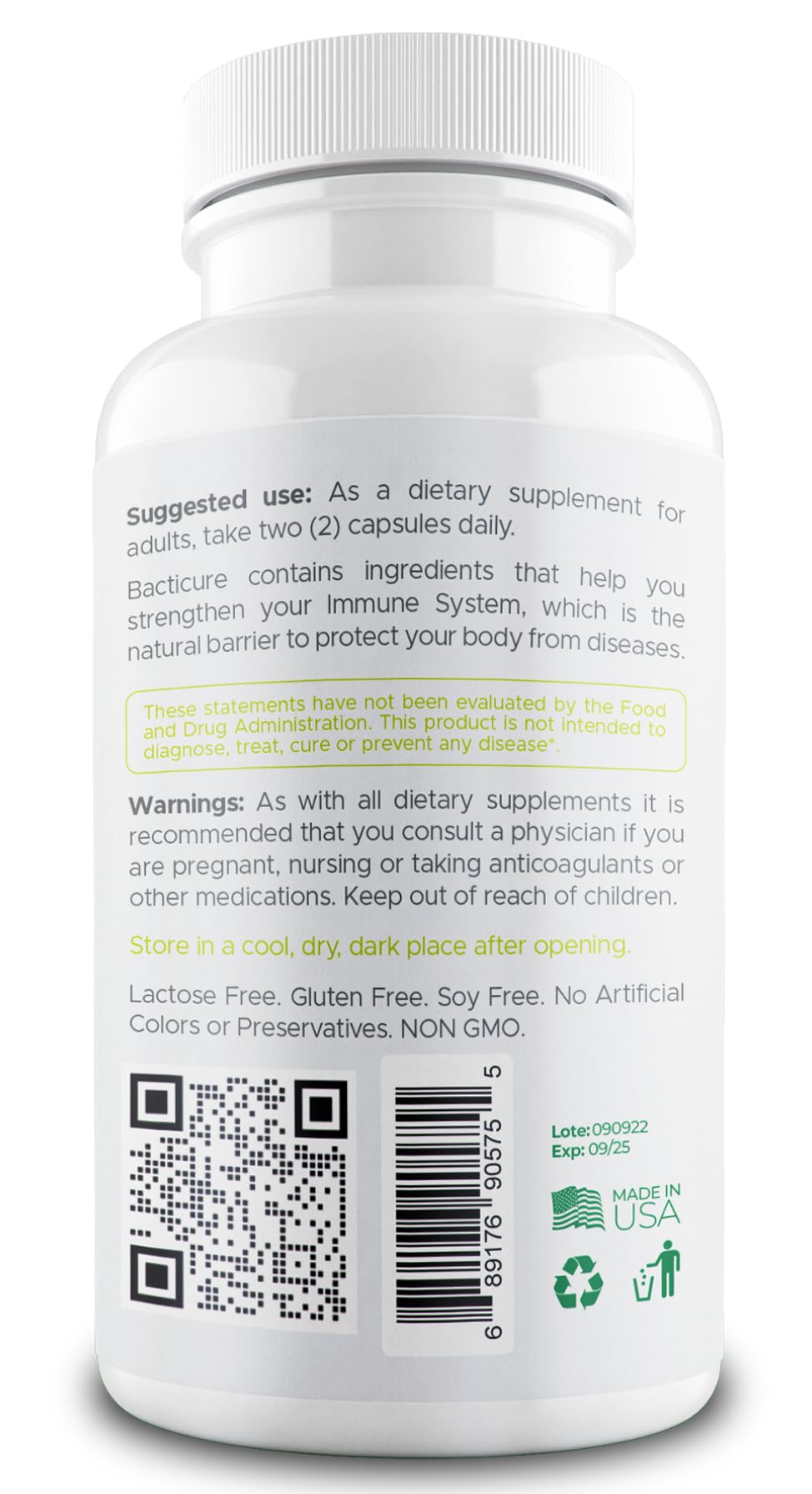 Bacticure probiotic capsules for vitality