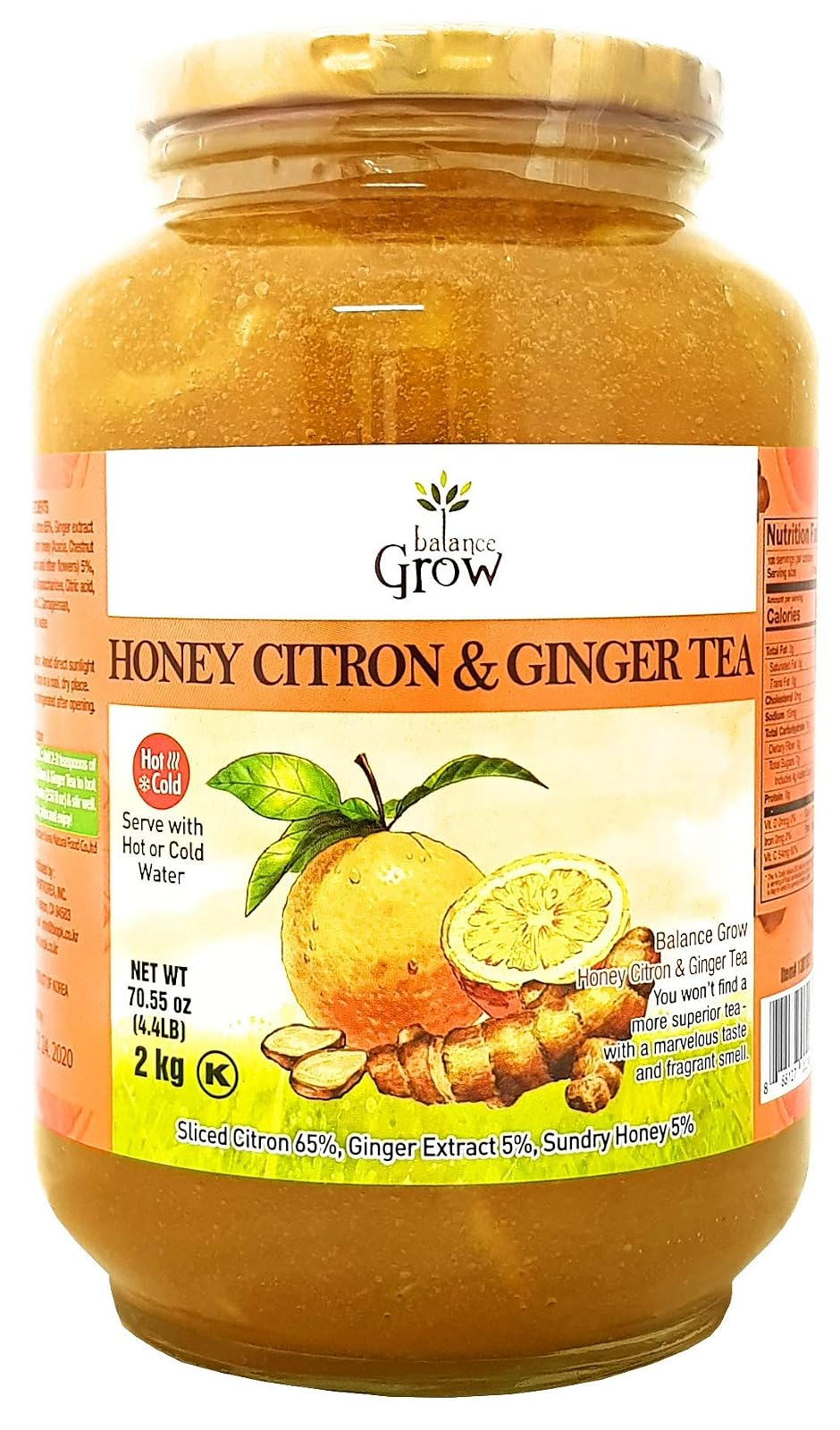 Balance Grow herbal tea with ginger