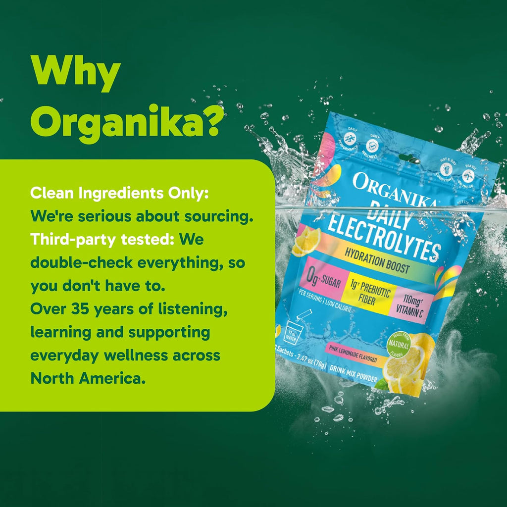 balanced hydration with Organika electrolytes