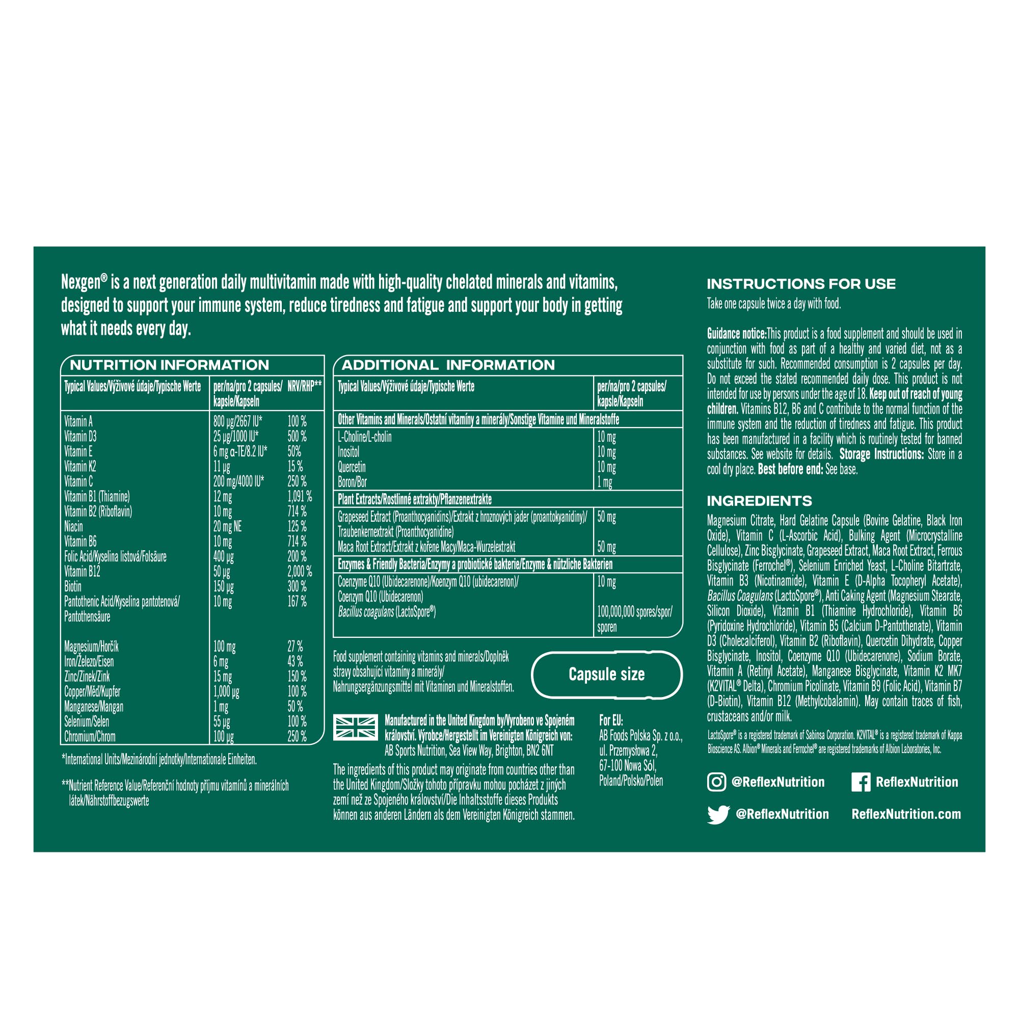 balanced nutrition with blended supplements