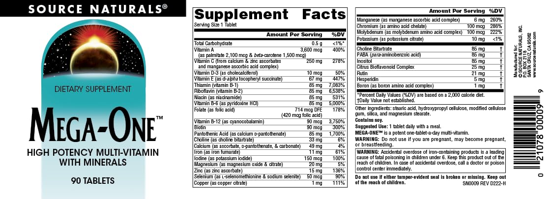 Balanced nutrition with blended vitamin & mineral supplements