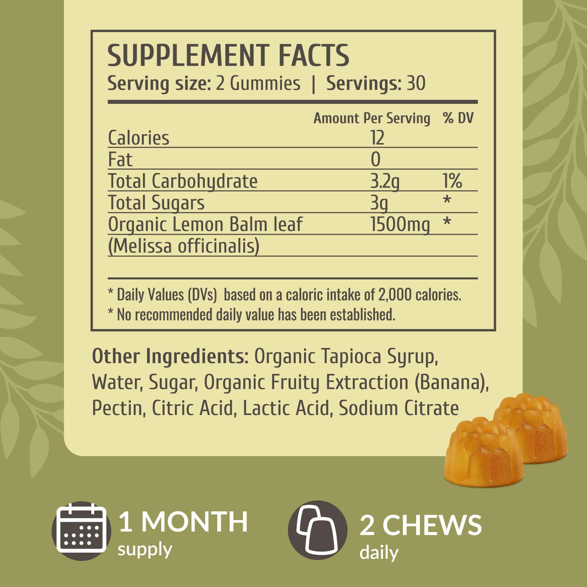 banana-flavored calming gummies