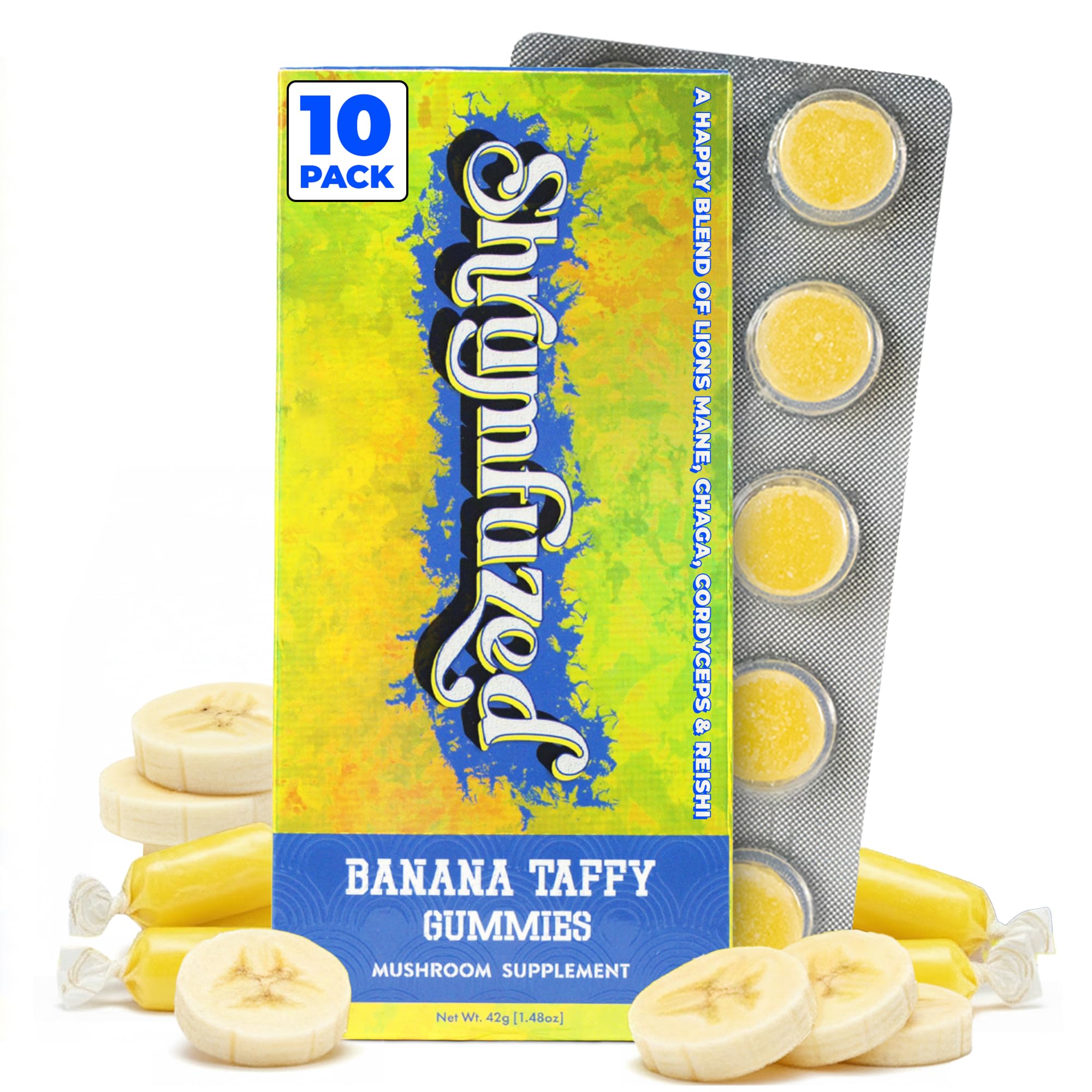 banana taffy mushroom gummies
