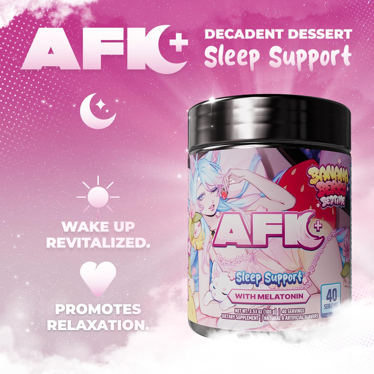 Bananaberry melatonin gummies for relaxation