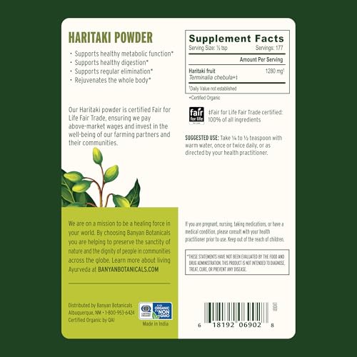Banyan Botanicals haritaki benefits