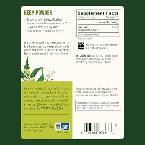Banyan Botanicals neem powder benefits