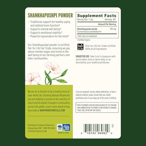 Banyan Botanicals shankhapushpi for stress relief