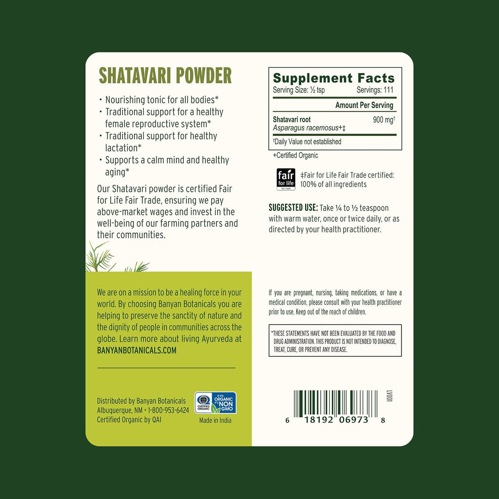 Banyan Botanicals shatavari for wellness