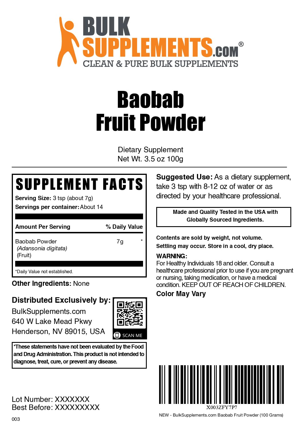 Baobab powder for healthy recipes
