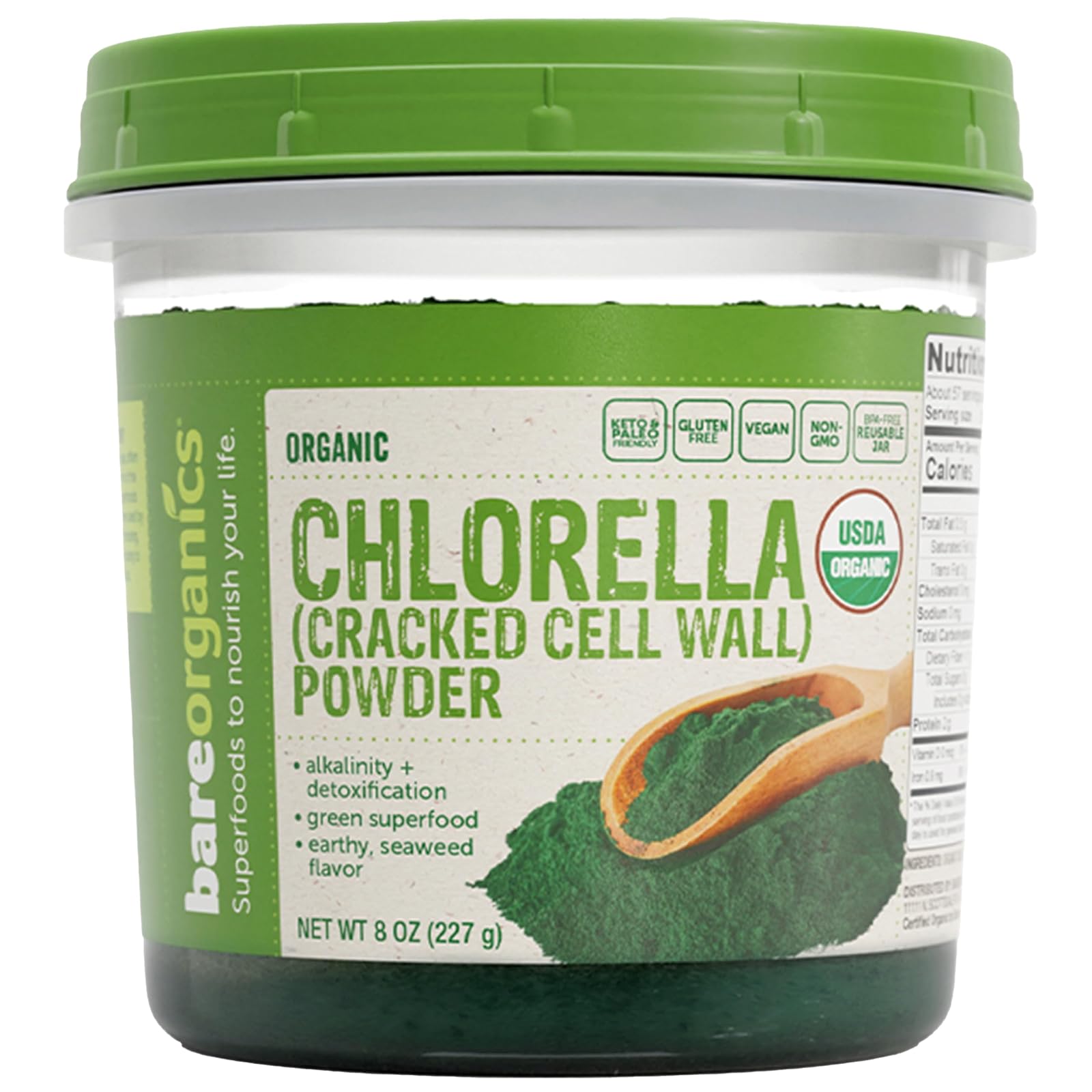 Bare Organics chlorella powder for detox