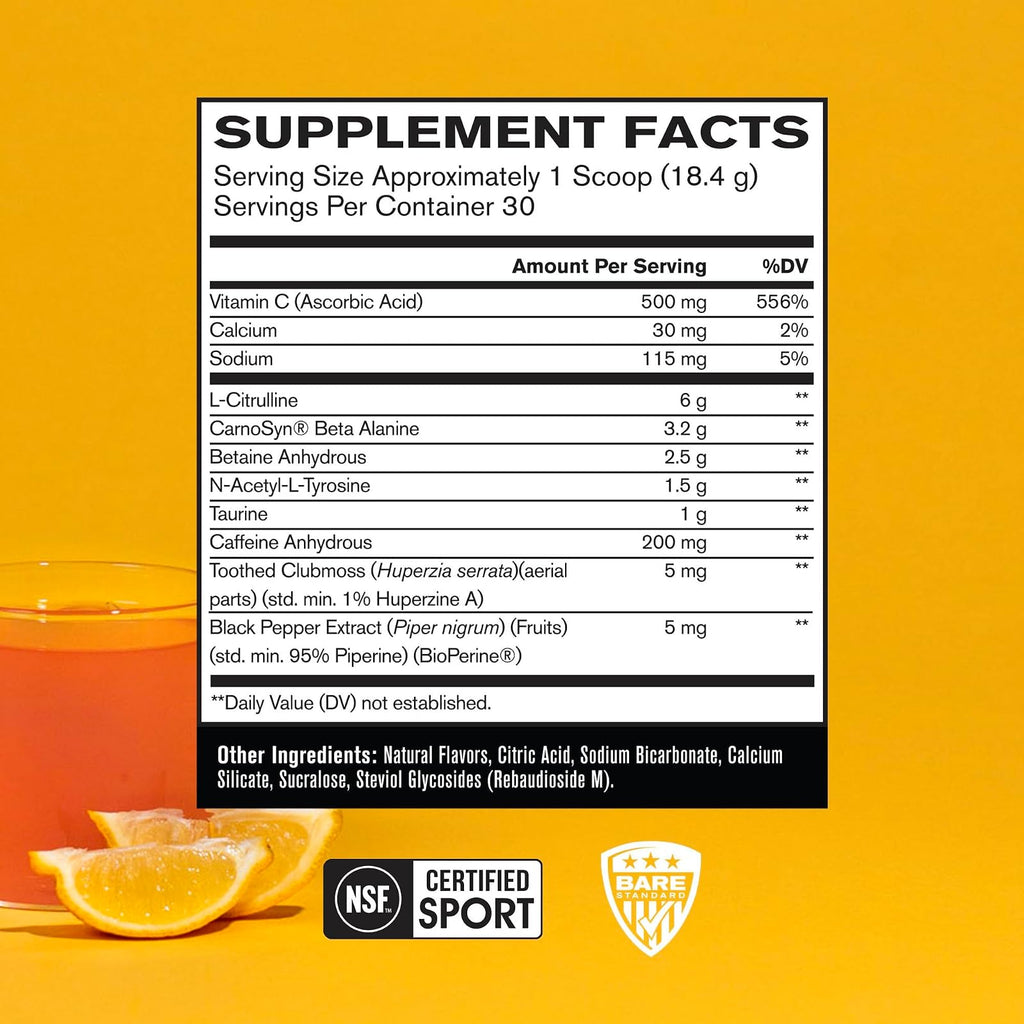 Bare Performance Nutrition pre-workout formula