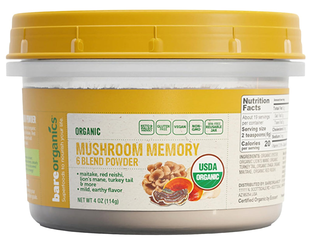 BareOrganics mushroom memory blend powder