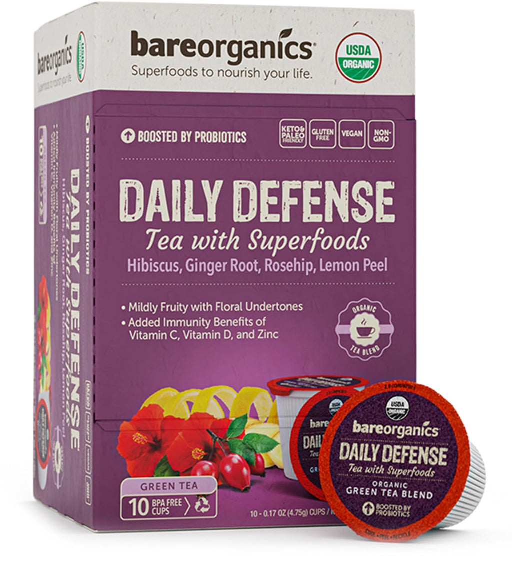 BareOrganics organic green tea pods