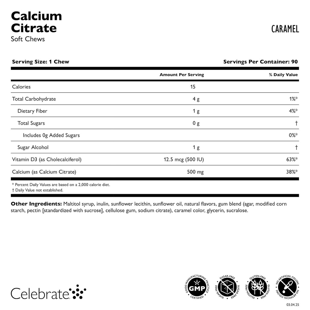 Bariatric calcium chews for strong bones