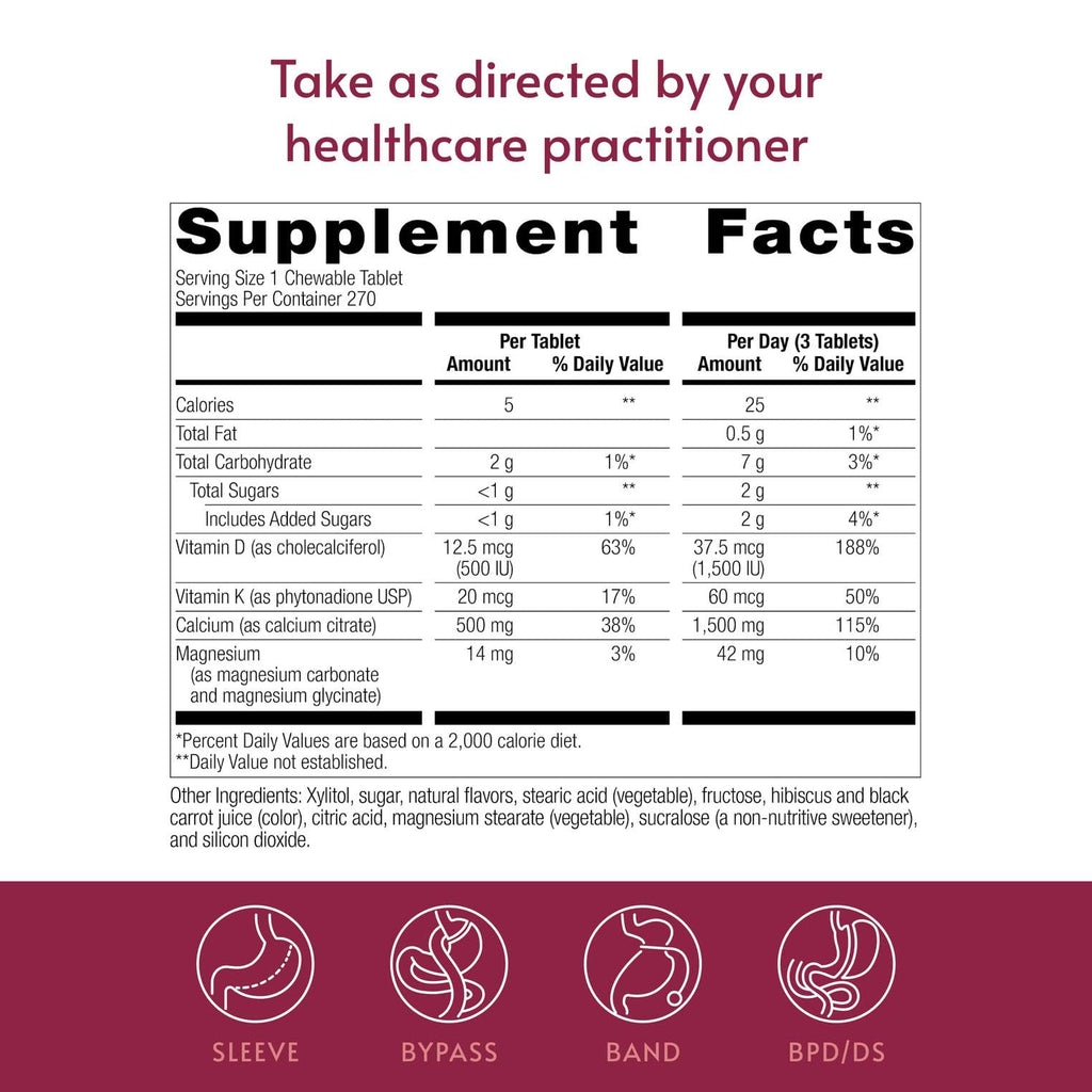 Bariatric calcium citrate for bone health