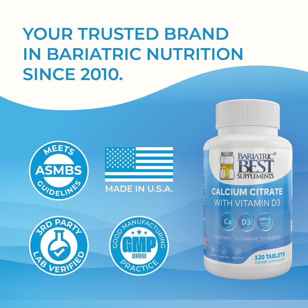 Bariatric calcium citrate tablets for healthy aging
