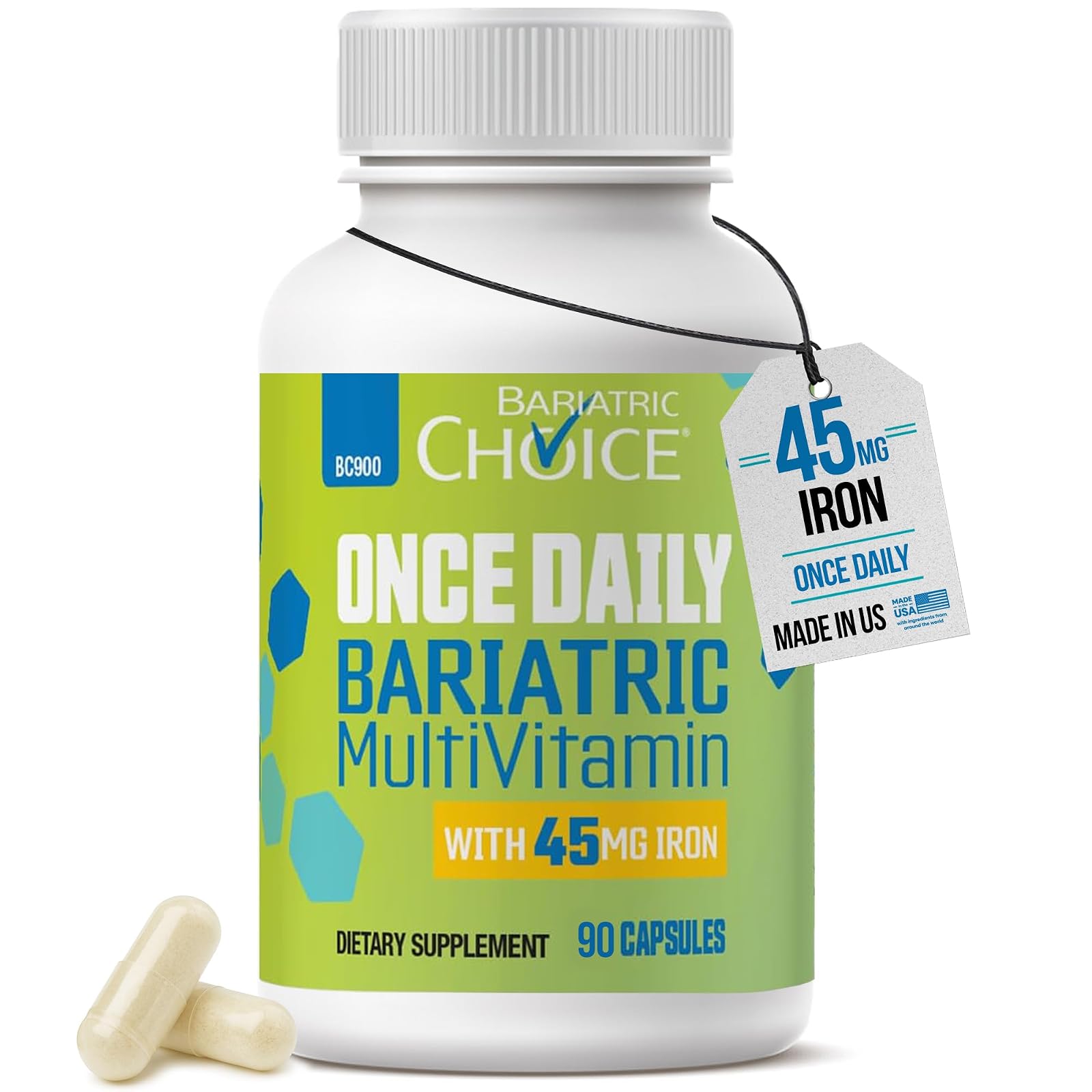 Bariatric multivitamin with iron benefits
