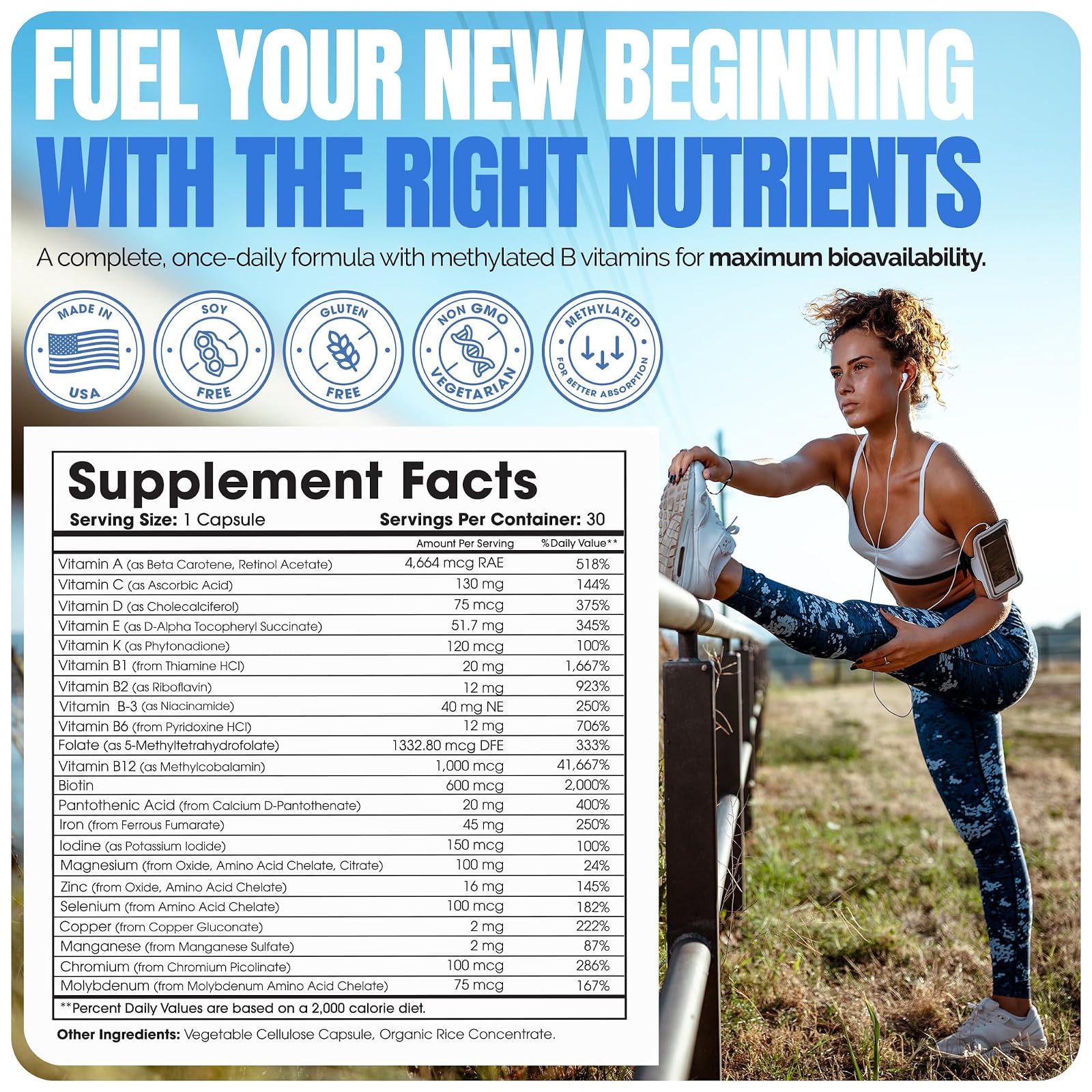 Bariatric multivitamin with iron benefits