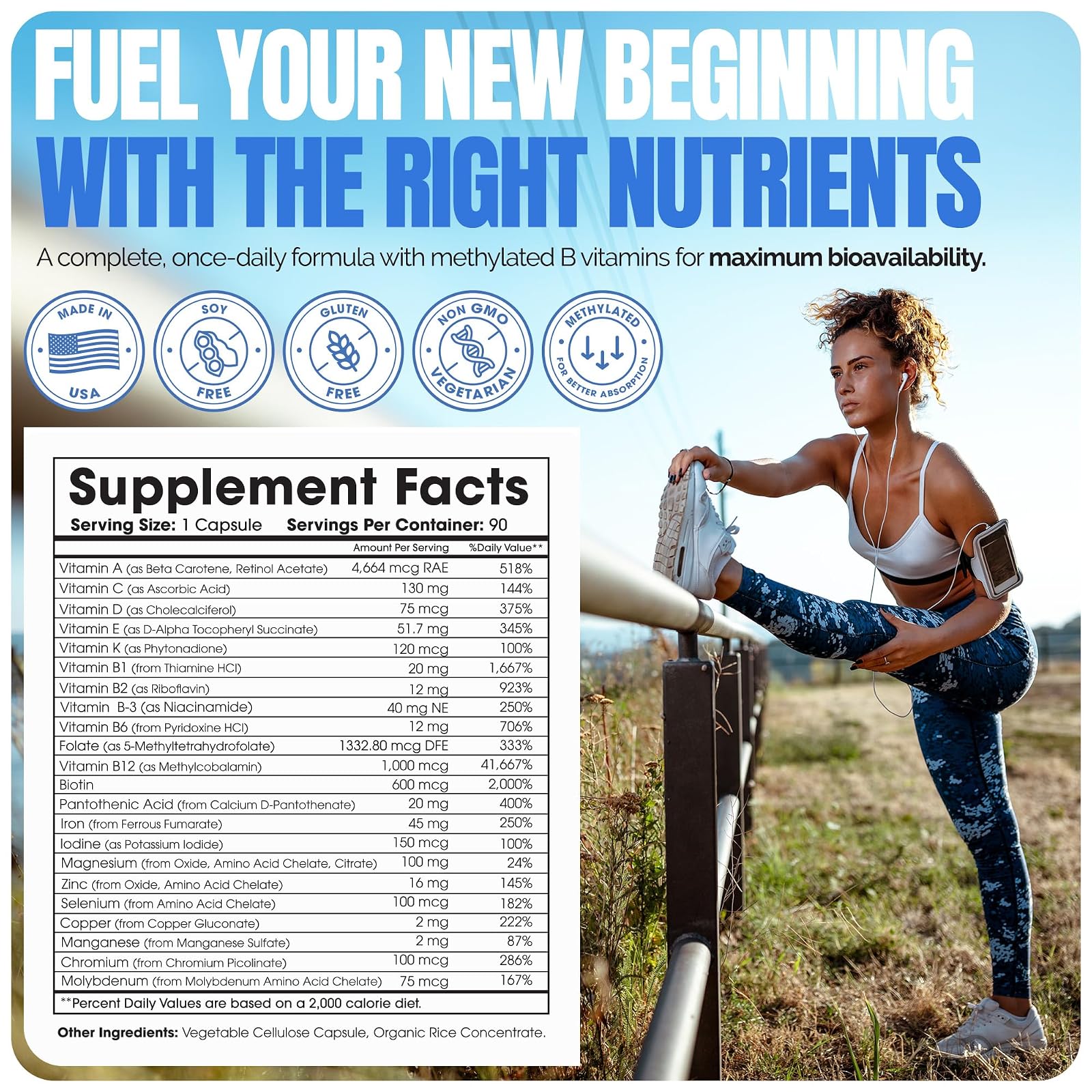 Bariatric multivitamin with iron