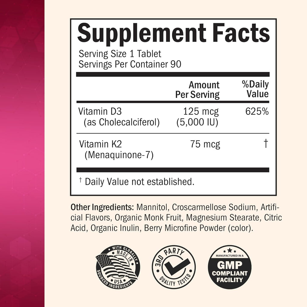 Bariatric vitamin D3 K2 benefits