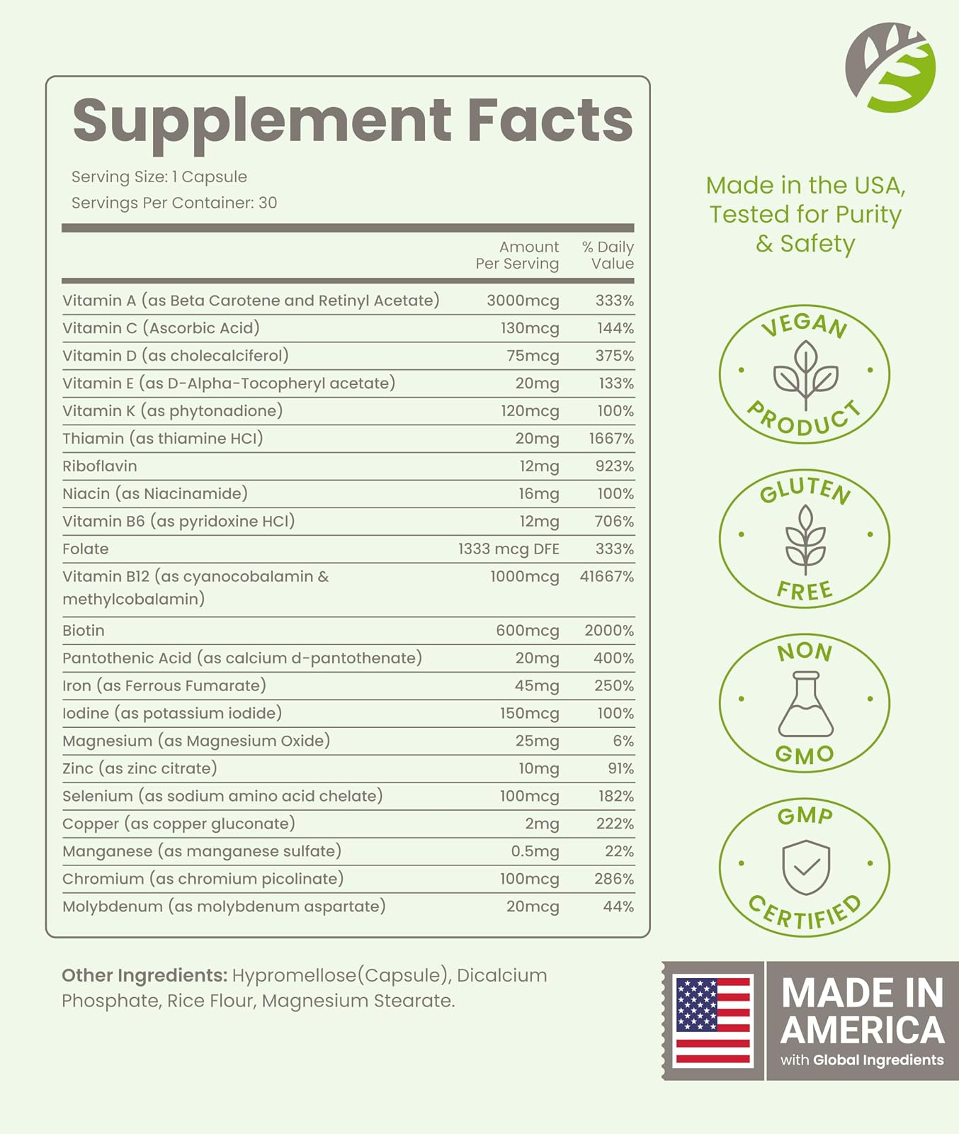 BariSlim multivitamin for women support