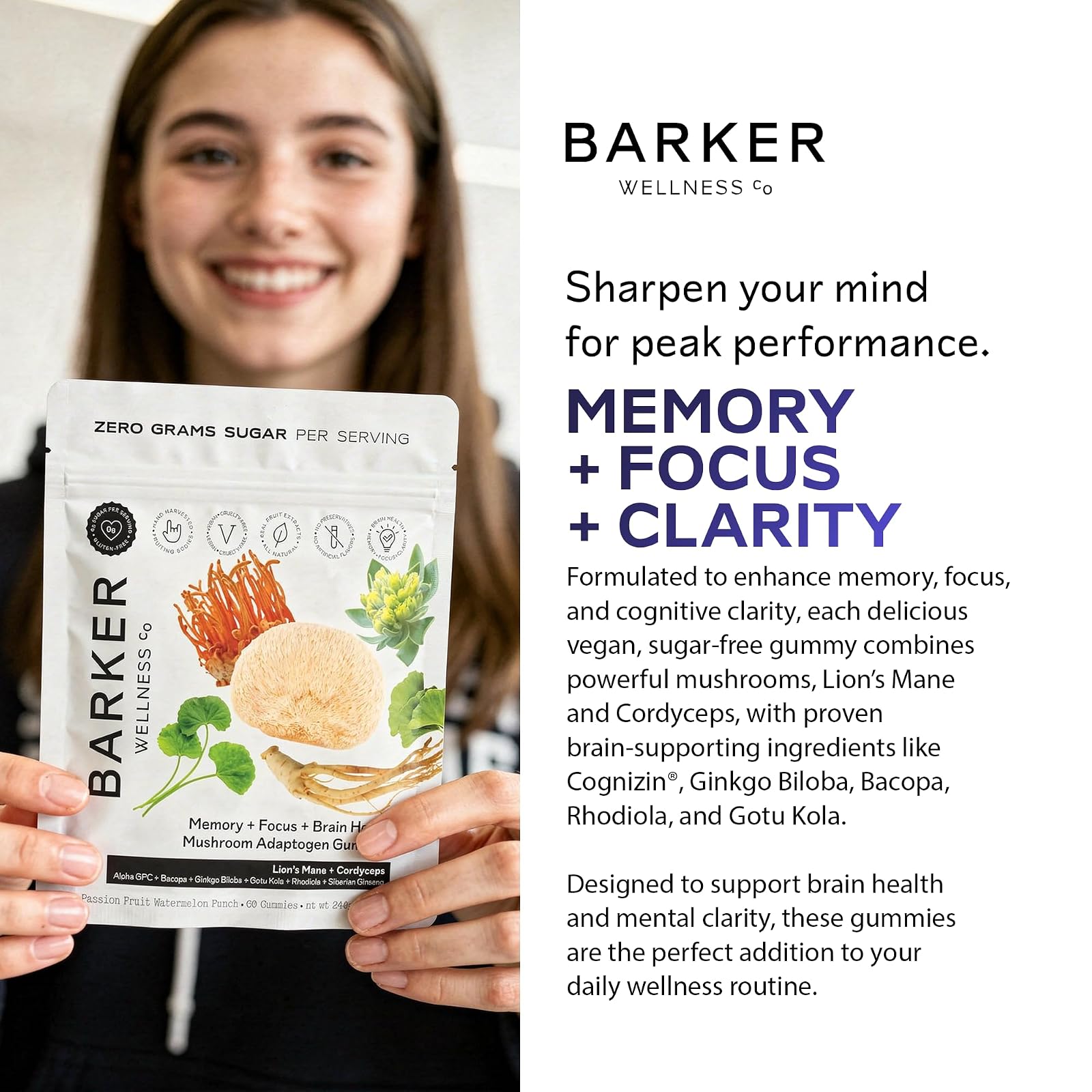 Barker Wellness mushroom gummy vitamins