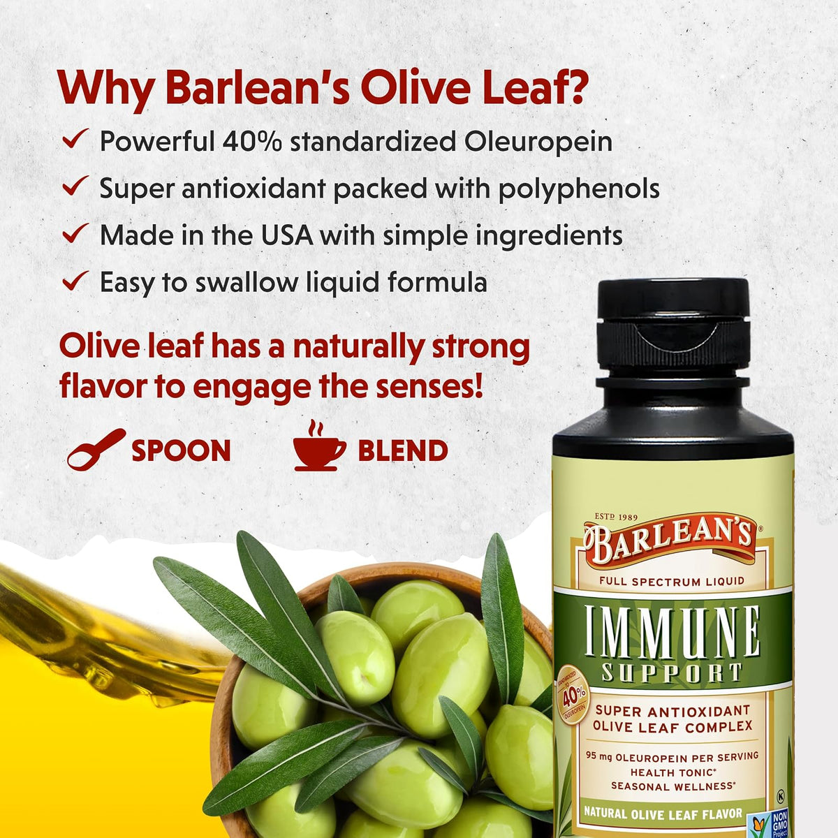 Barlean's olive leaf liquid supplement