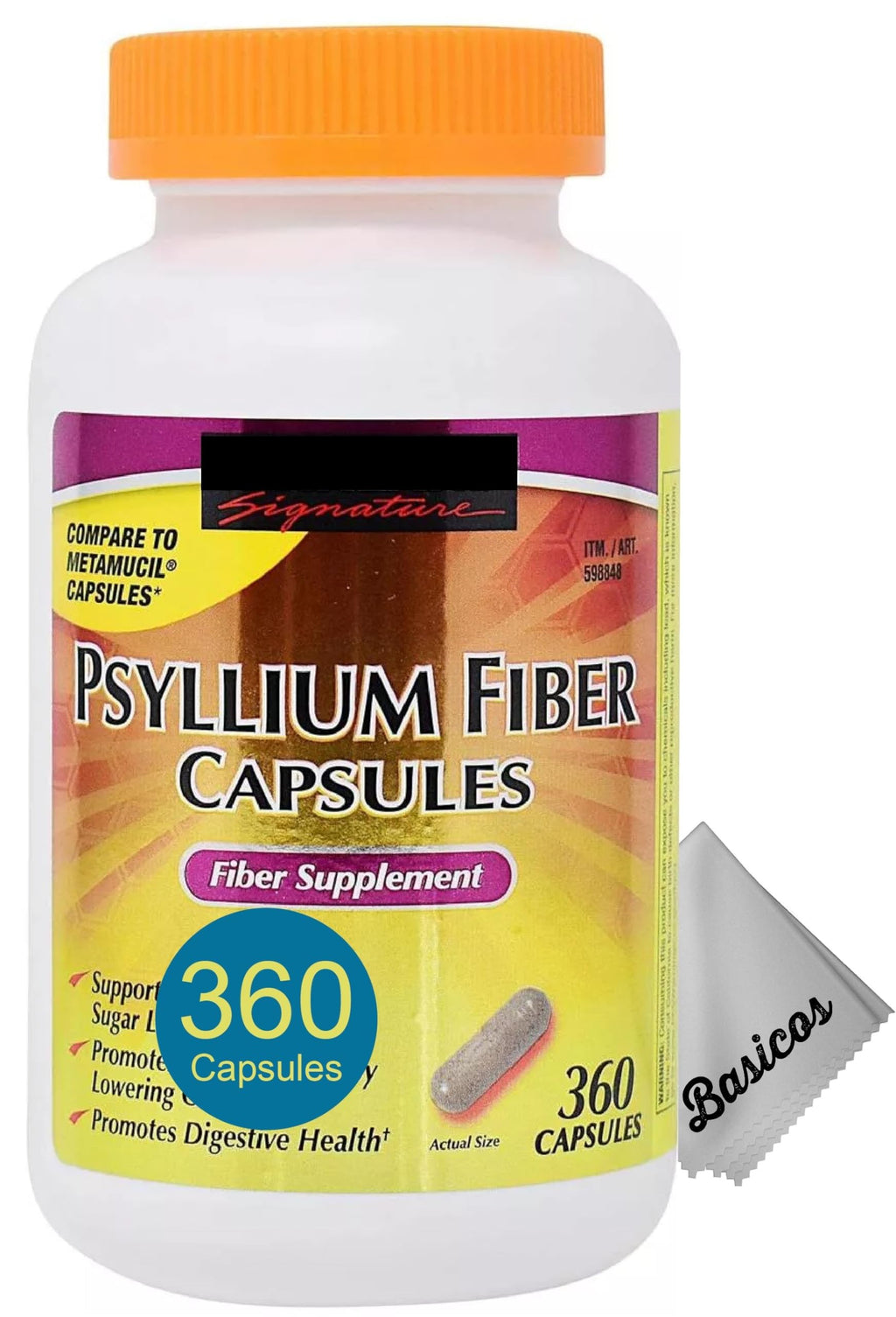 BASICOS psyllium fiber capsules for digestion