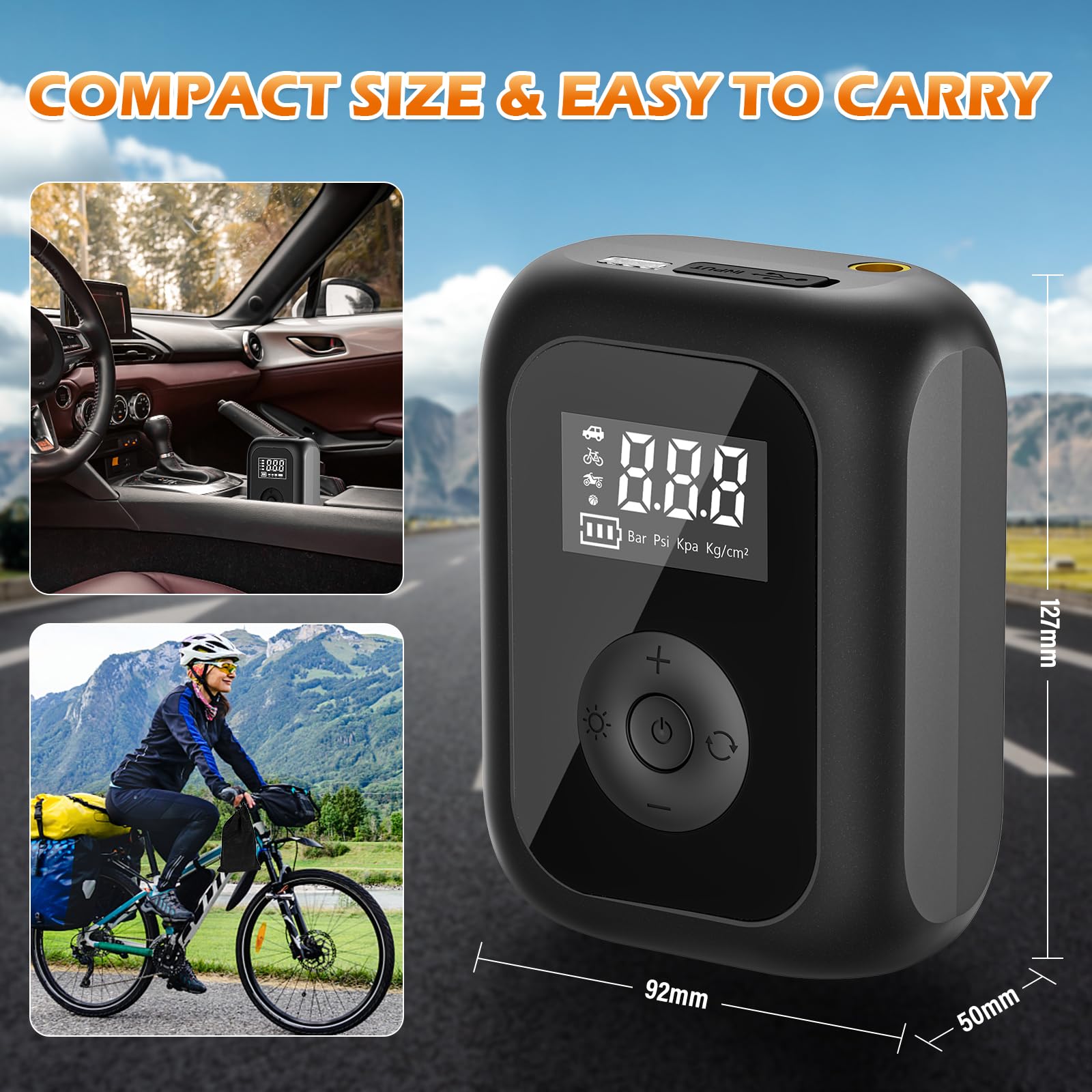 battery-operated bike tire pump