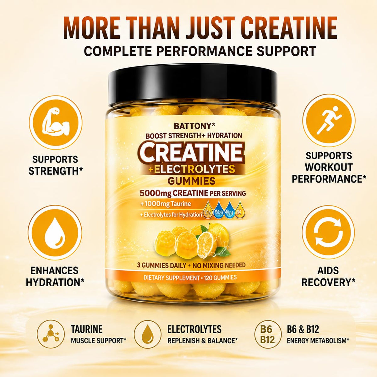Battony creatine for muscle recovery