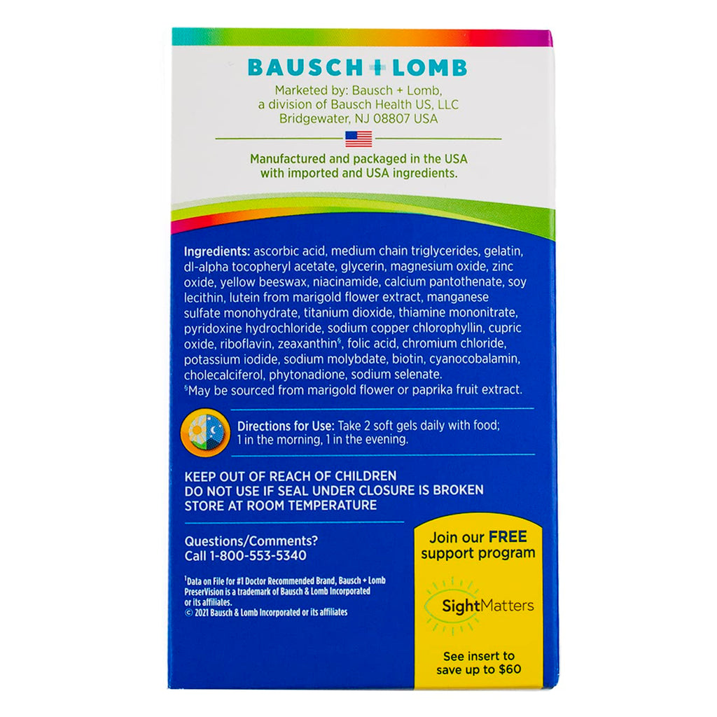 Bausch + Lomb multivitamins for vision
