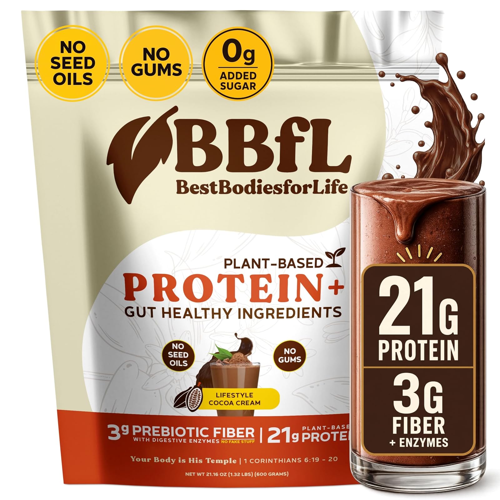 BBfL plant protein shake cocoa cream