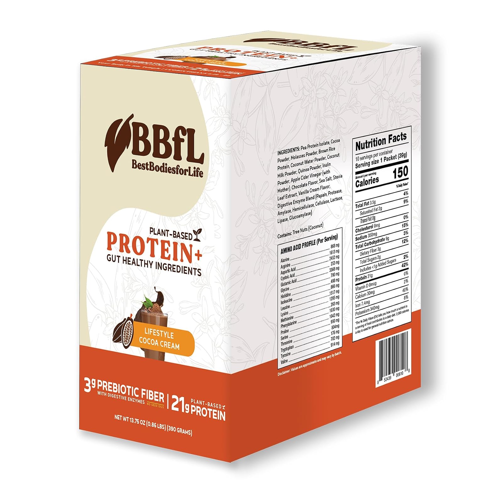 BBfL plant protein shake cocoa cream