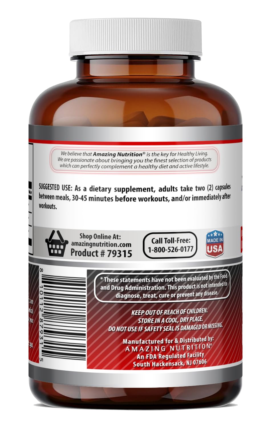 BCAA capsules for improved endurance and strength
