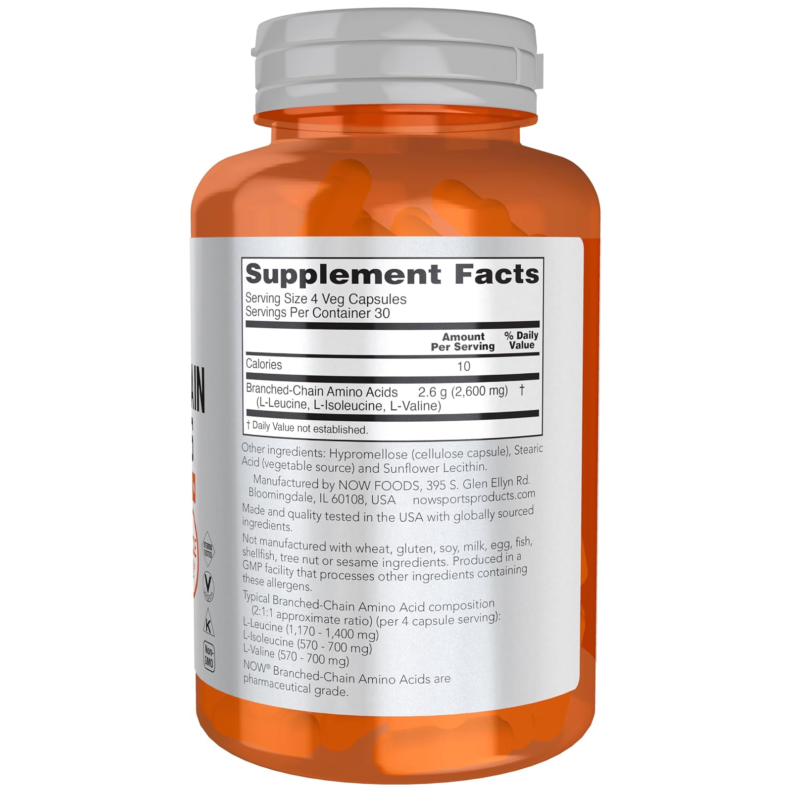 BCAA capsules for workout support