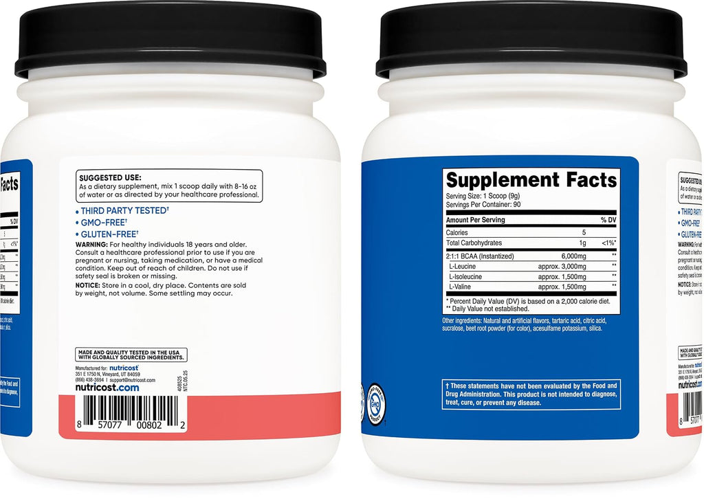 BCAA powder for workout support