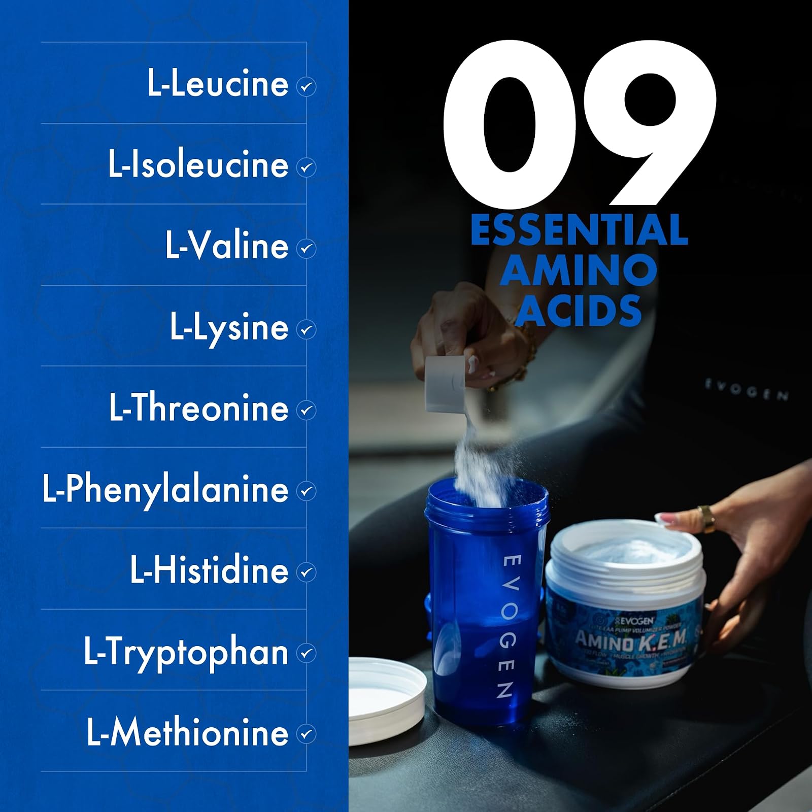 BCAA powder with essential nutrients
