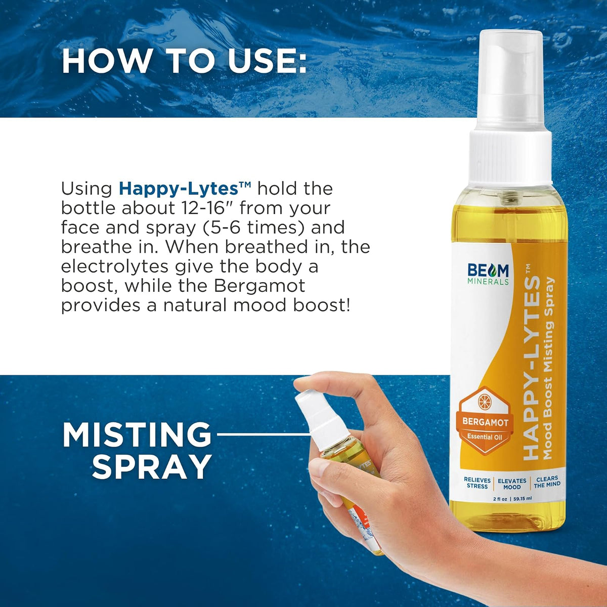 BEAM Happy-Lytes spray for stress relief