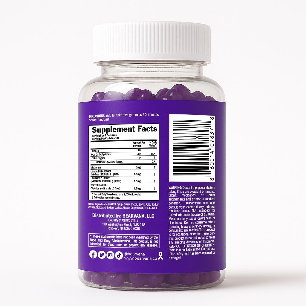 BEARVANA melatonin gummies for relaxation