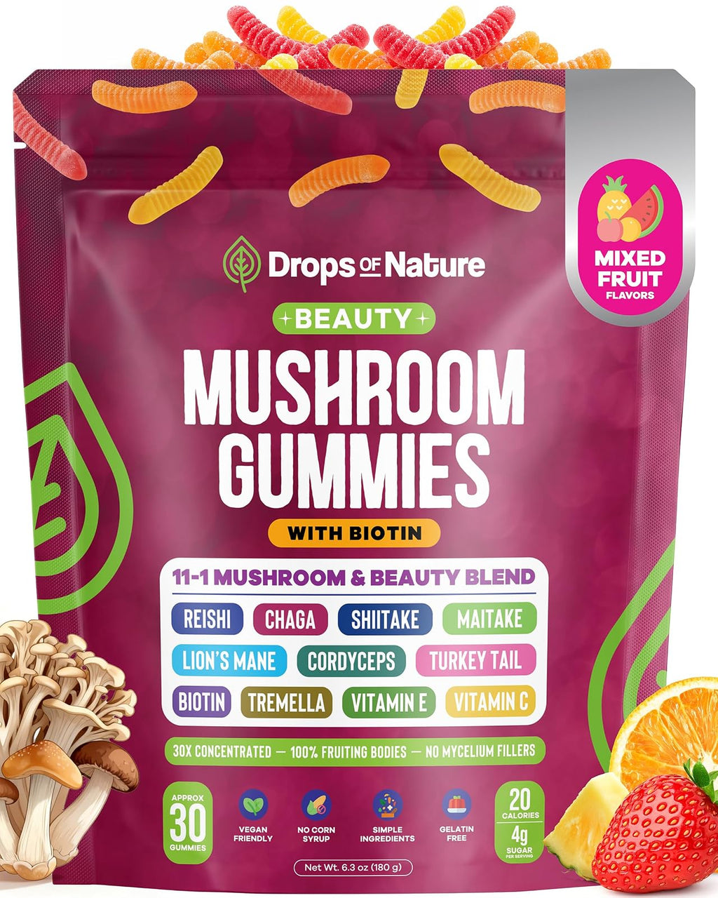 beauty mushroom gummies for healthy hair